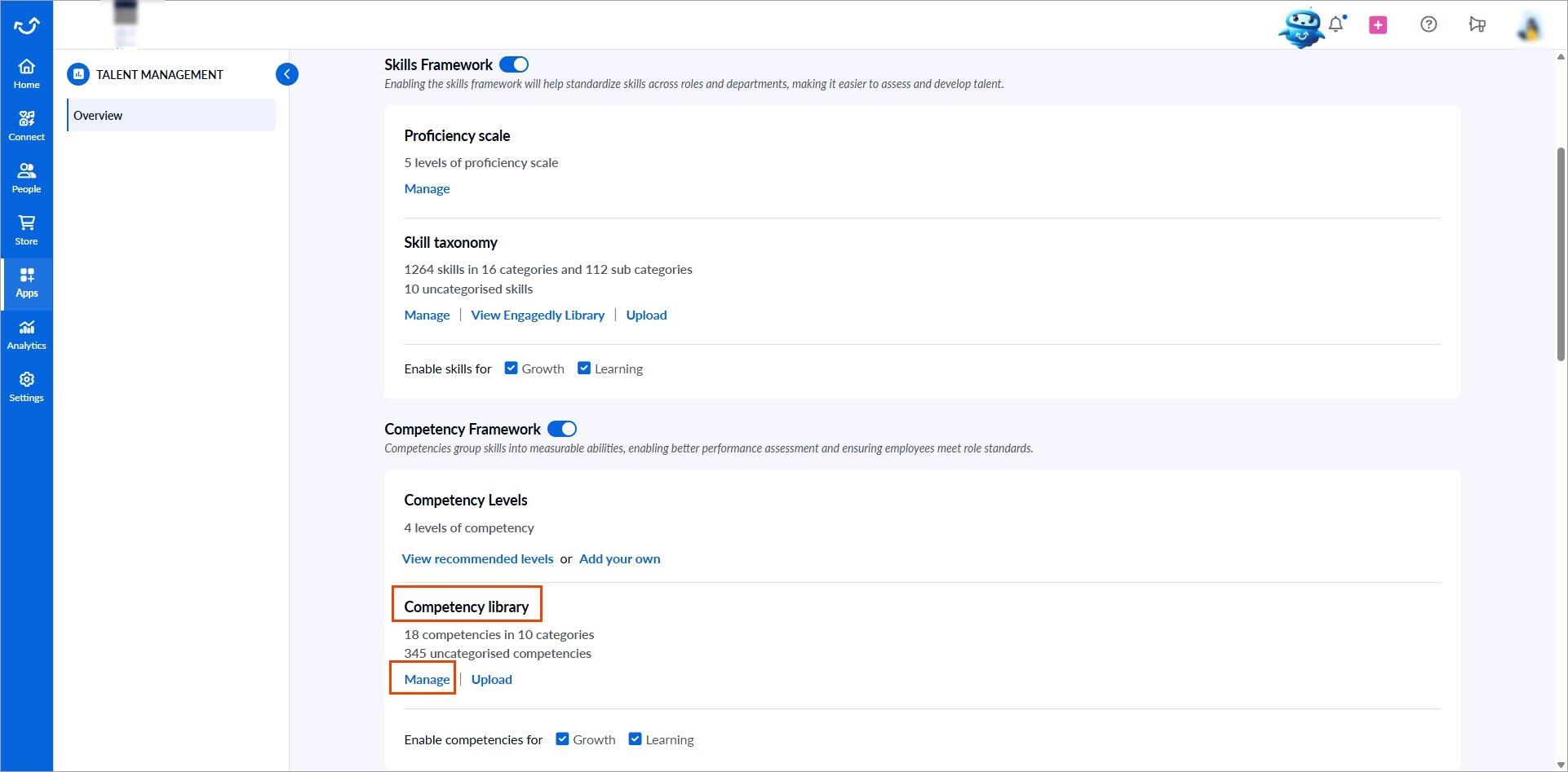 Add and manage competency categories