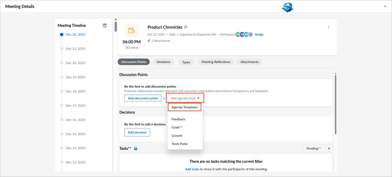 Add and manage discussion points