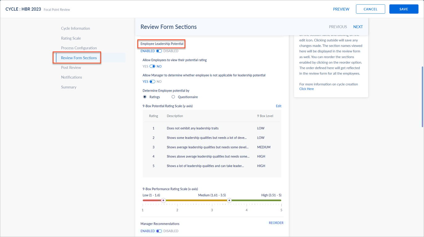 Create performance review cycle