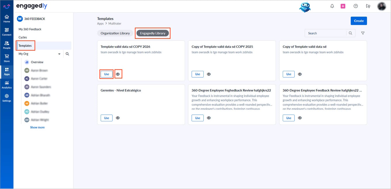 Create a 360 feedback template