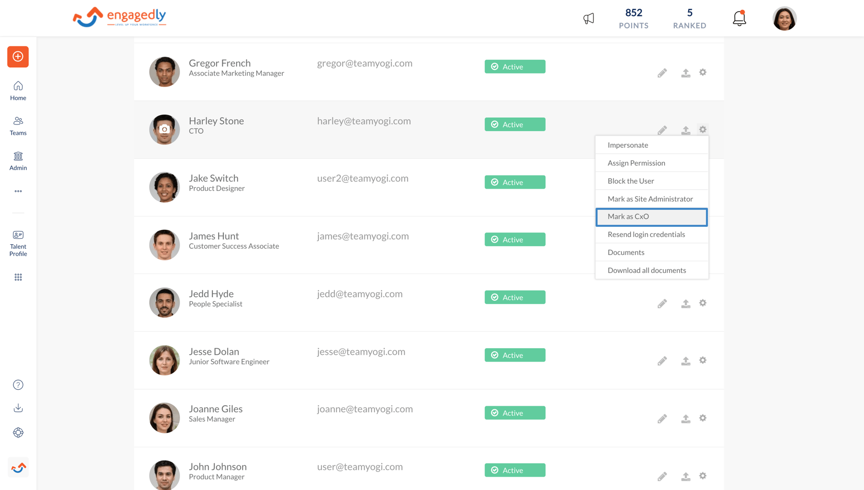 Enable CxO Dashboard for a User
