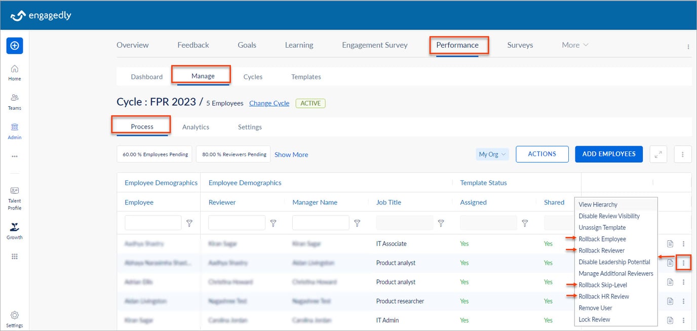 Rollback performance review