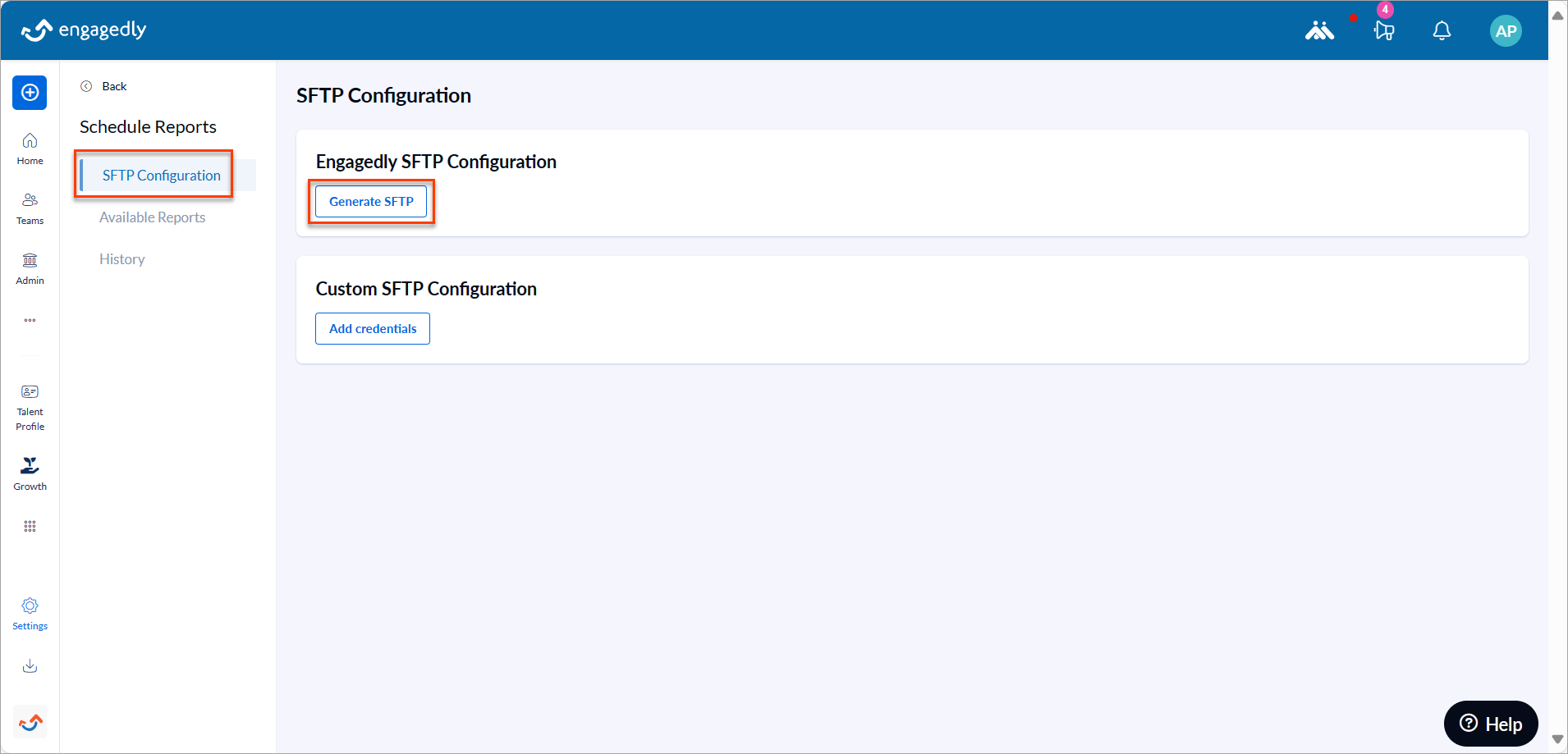 Configure SFTP in Engagedly