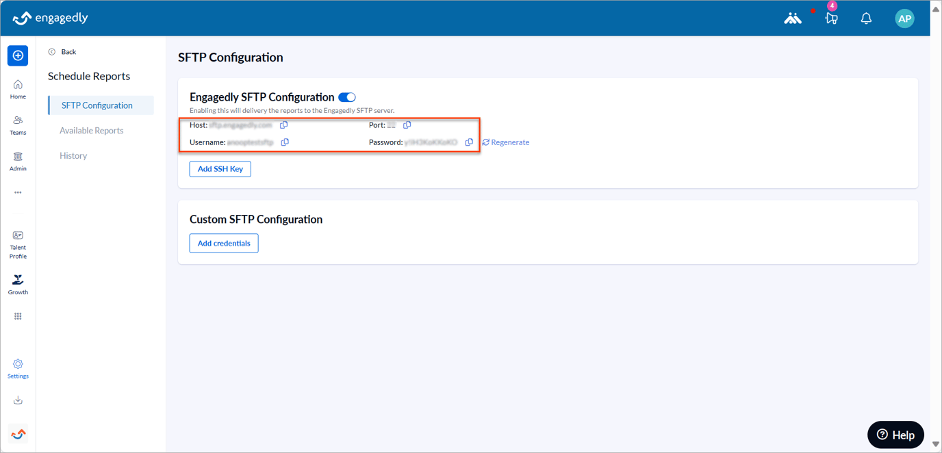 Configure SFTP in Engagedly