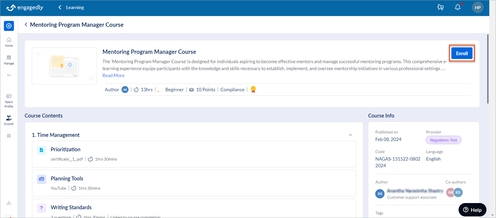 Self-enroll or unenroll from learnings