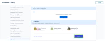 Sign-off performance reviews for employees