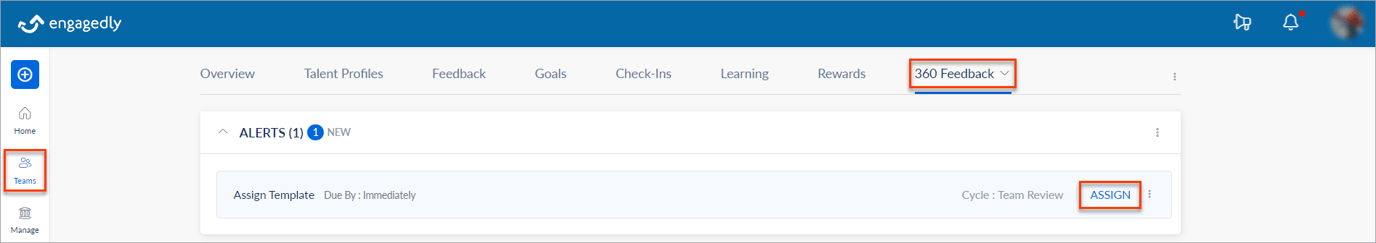 Assign templates in 360 Feedback