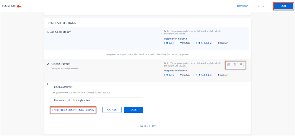 Create 360 feedback template
