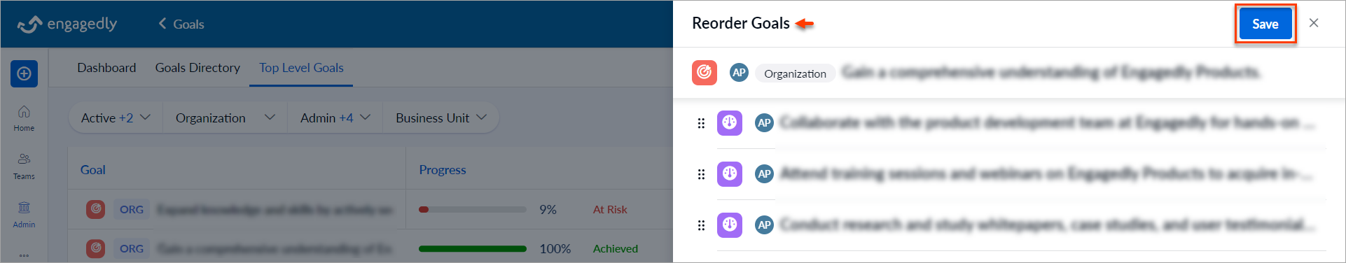Manage the Top Level Goal